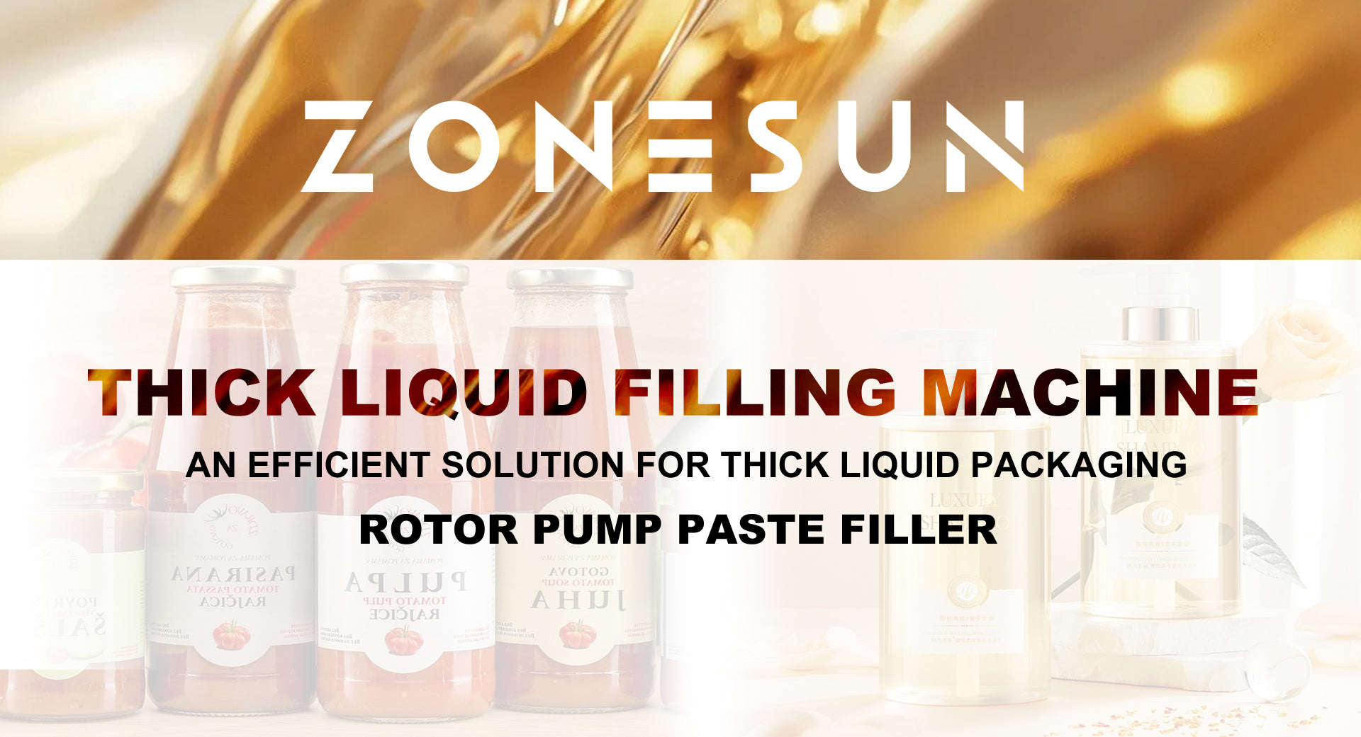ZONESUN Thick Liquid Filling Machine Rotor Pump Paste Filler ZS-DTGT90