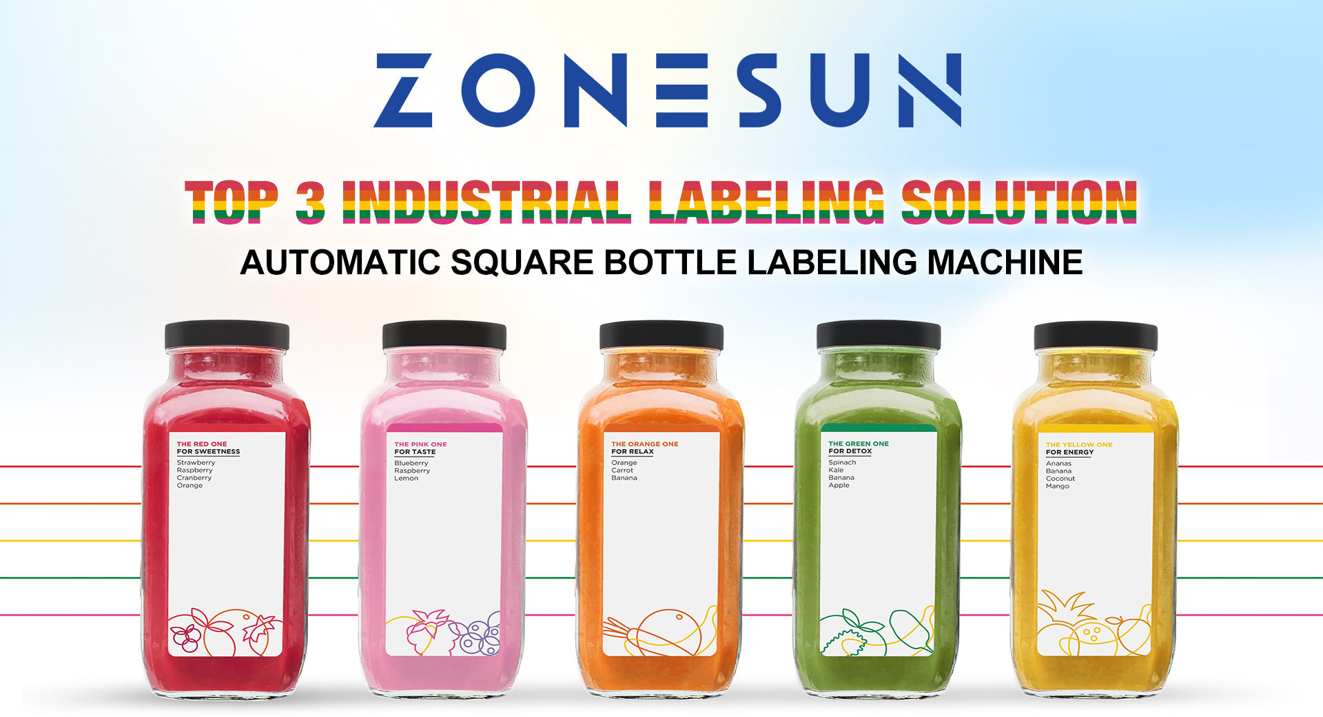 TOP Labeling Machine – ZONESUN ZS-SL25 for Square & Round Bottles