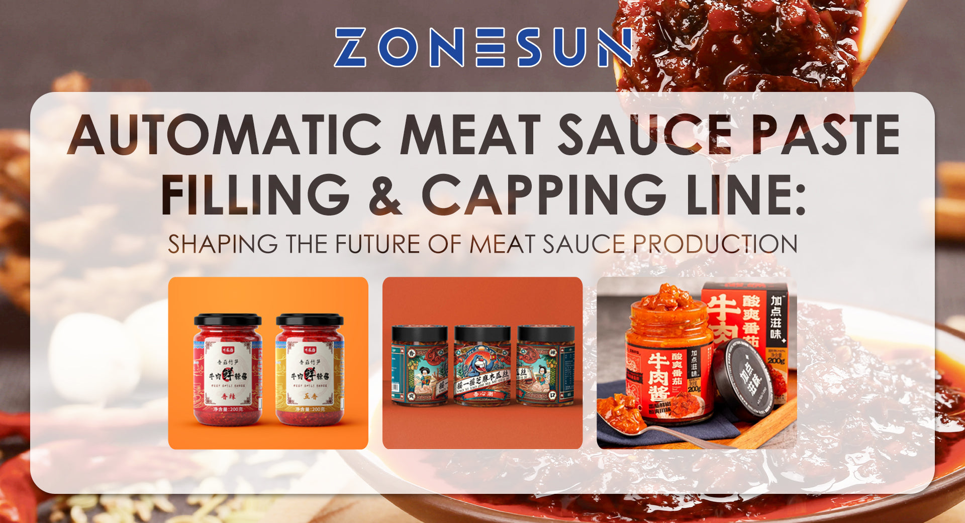 ZONESUN ZS-FAL180B5 Automatic Meat Sauce Paste Filling & Capping Line: