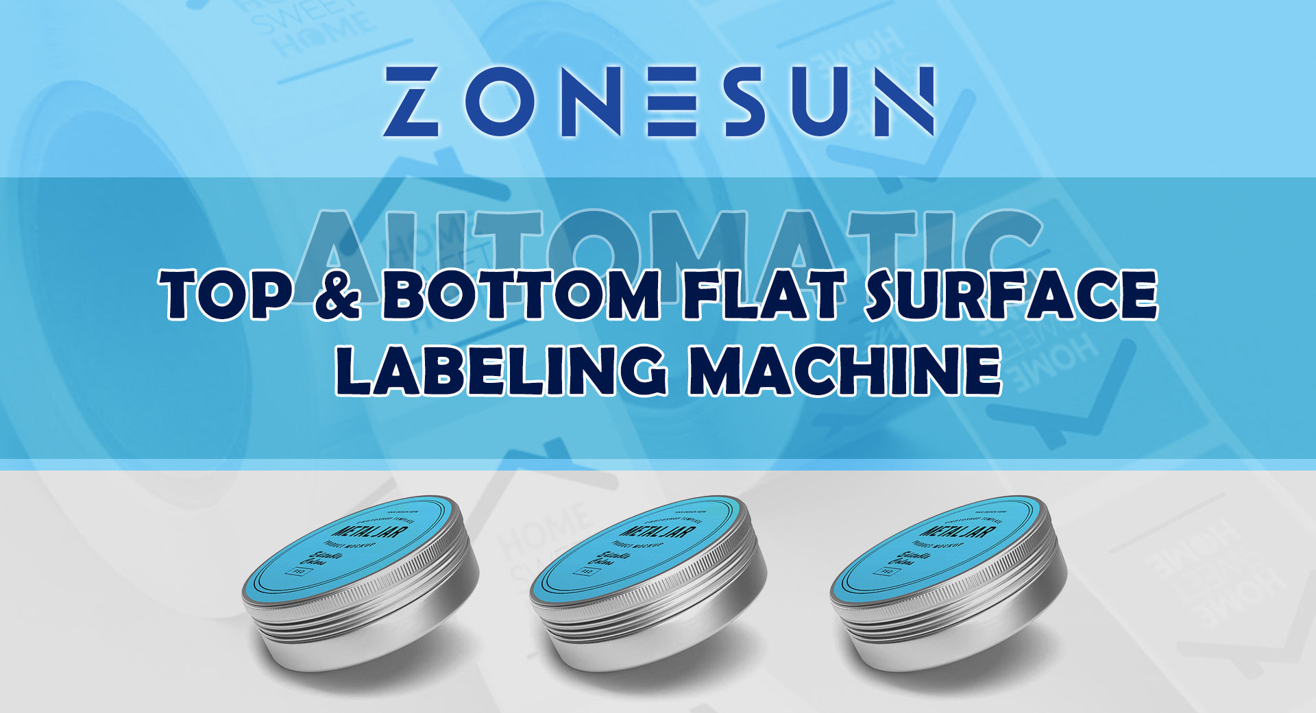 ZONESUN ZS-TB602 Automatic Top & Bottom Flat Surface Labeling Machine: