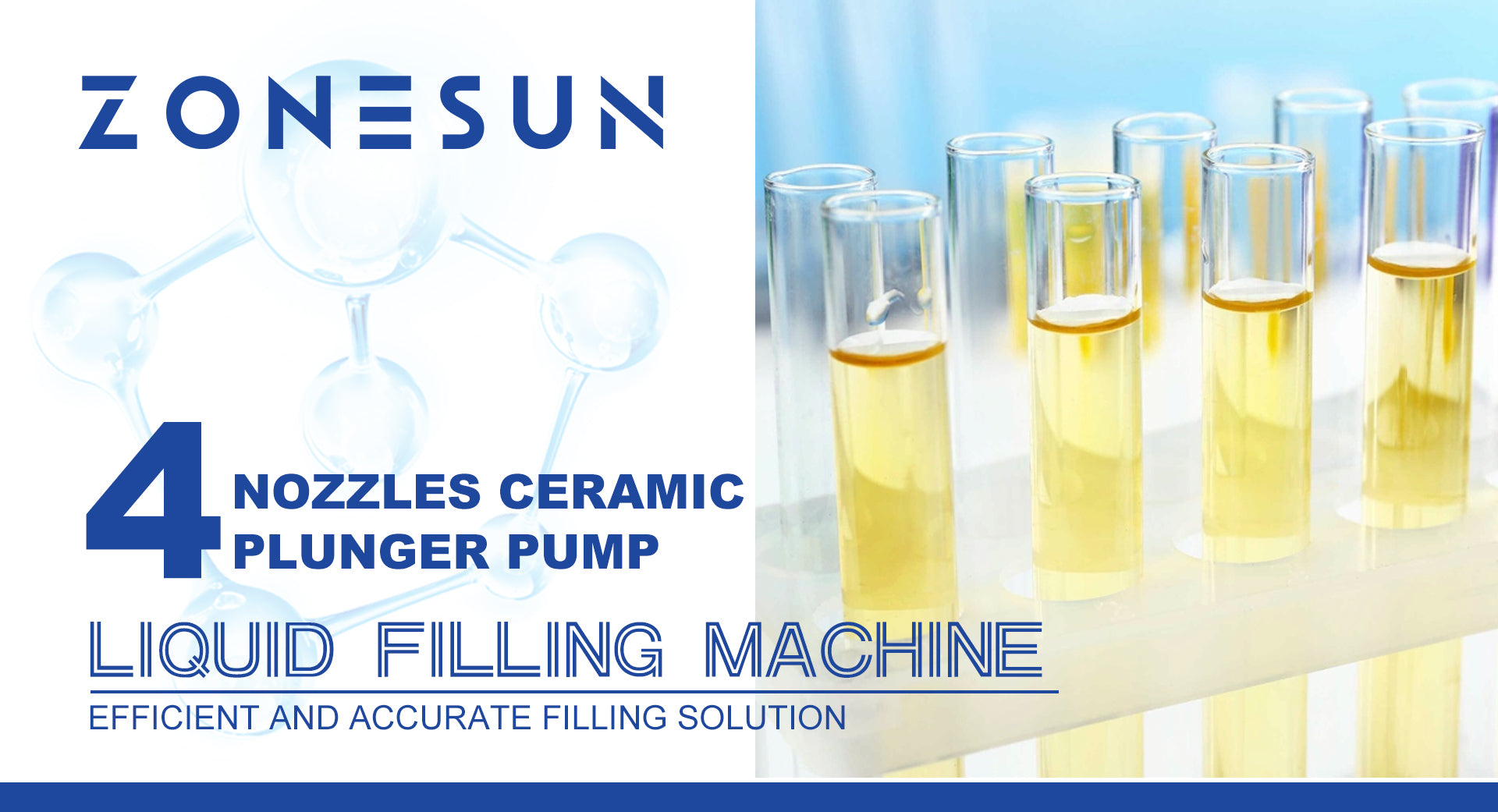 ZONESUN ZS-XYZ4 4 Nozzles Ceramic Plunger Pump Liquid Filling Machine: