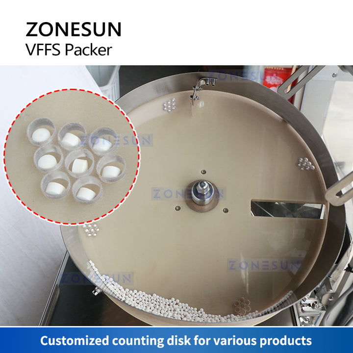 ZONESUN ZS-SLFK80 Tablet Granule VFFS Filling Counting Sealing Machine