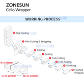 ZONESUN ZS-TD280 Automatic Cellophane Wrapping Machine Flow Pack Machi