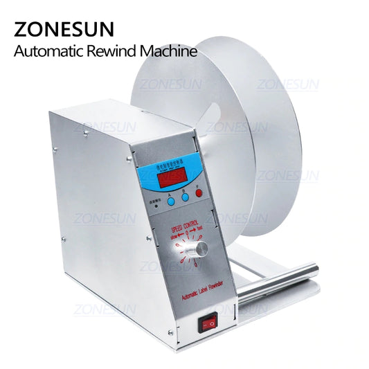 ZONESUN Automatic Label Rewinder For Clothing Wash Label Bar Code Label ...