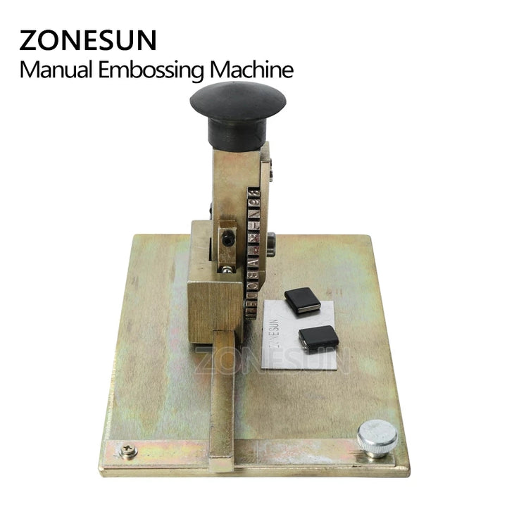 ZONESUN ZS‑ME360 Manual Metal Stamping Embossing Machine for Tags